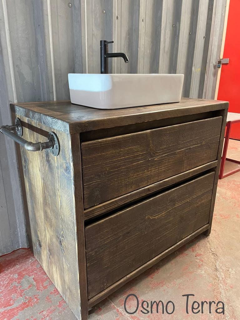 BRISTOL Reclaimed Wood Vanity Unit - Etsy UK