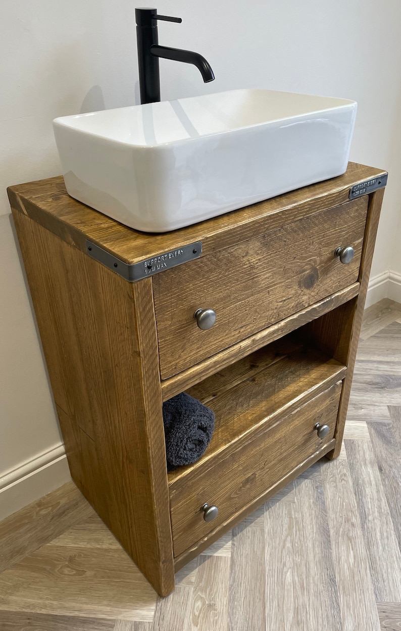 WALLINGTON Reclaimed Wood Rustic Bathroom Vanity Unit - Etsy UK
