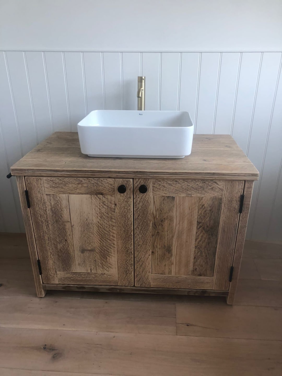 LONGSTONE Reclaimed Wood Rustic Bathroom Vanity Unit - Etsy
