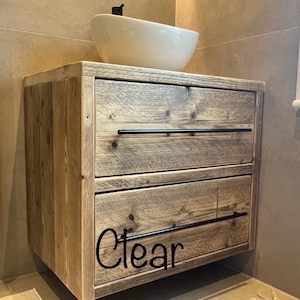 RIBCHESTER Reclaimed Wood Rustic Bathroom Vanity Unit - Etsy UK