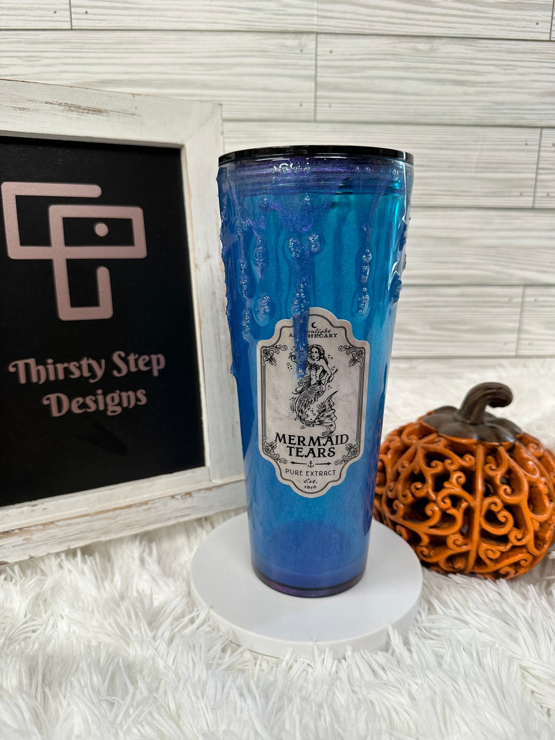 Ready to Ship Mermaid Tears Potion Snow Globe Glitter Acrylic Tumbler ...
