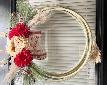 Lariat Wreath/ Lasso Wreath/ Rope Wreath/ Farmhouse Wreath/ - Etsy