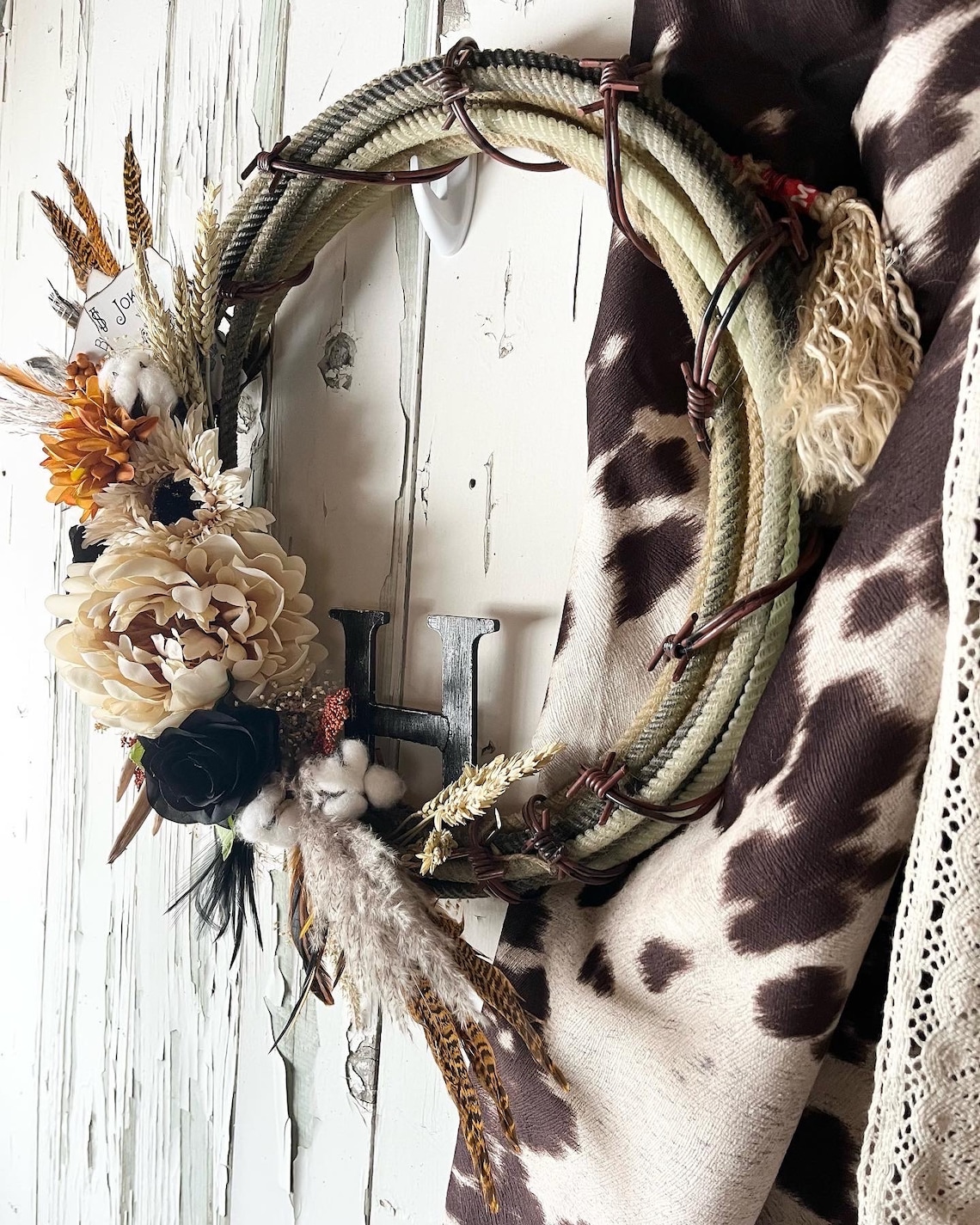 Lariat Wreath/ Lasso Wreath/ Rope Wreath/ Farmhouse Wreath/ - Etsy