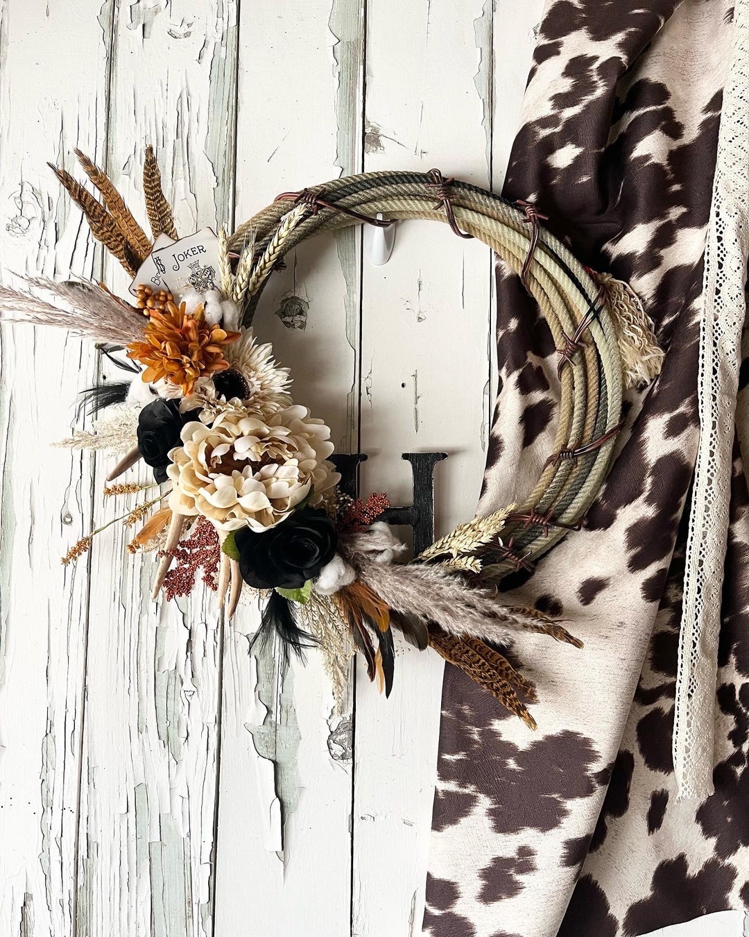 Lariat Wreath/ Lasso Wreath/ Rope Wreath/ Farmhouse Wreath/ - Etsy