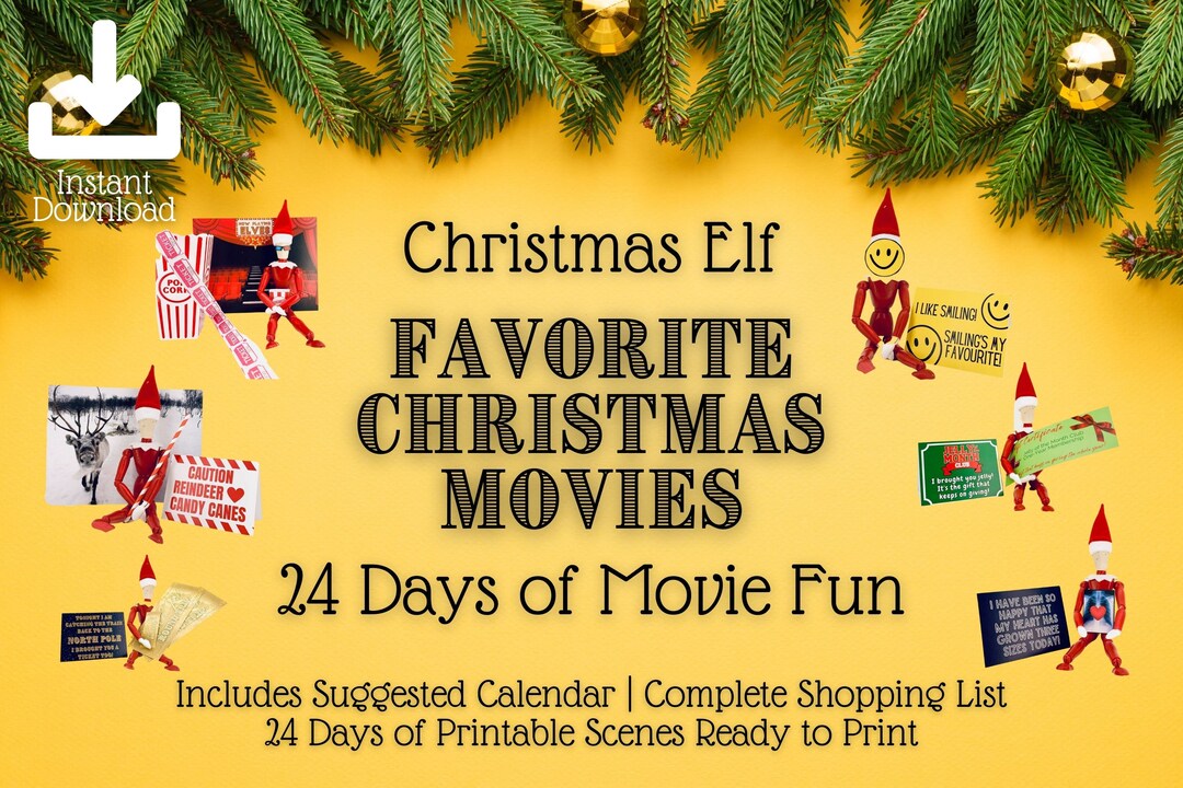 Digital Elf Kit Favorite Movies Complete 24 Day Set Elf Kit Best ...