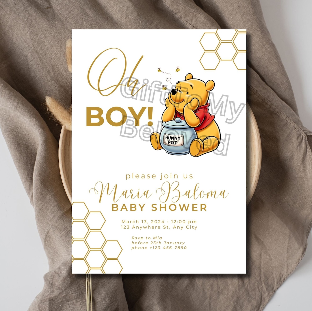 Winnie the Pooh Baby Shower Invitations, Classic Winnie the Pooh Baby ...