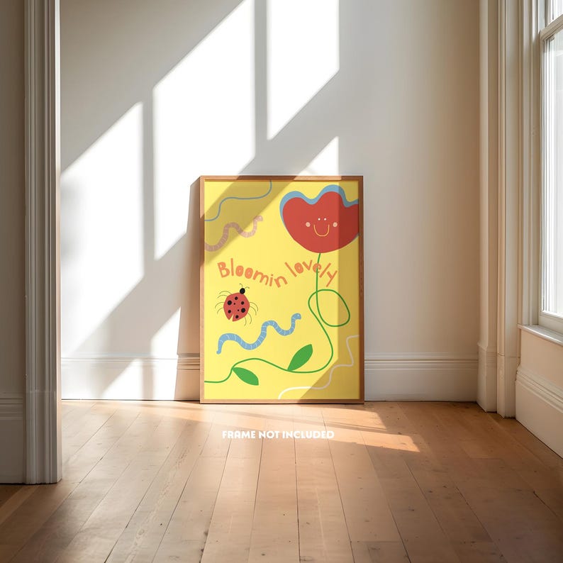 Bloomin Lovely, Flower Nursery Print, Colourful Children's Poster ...