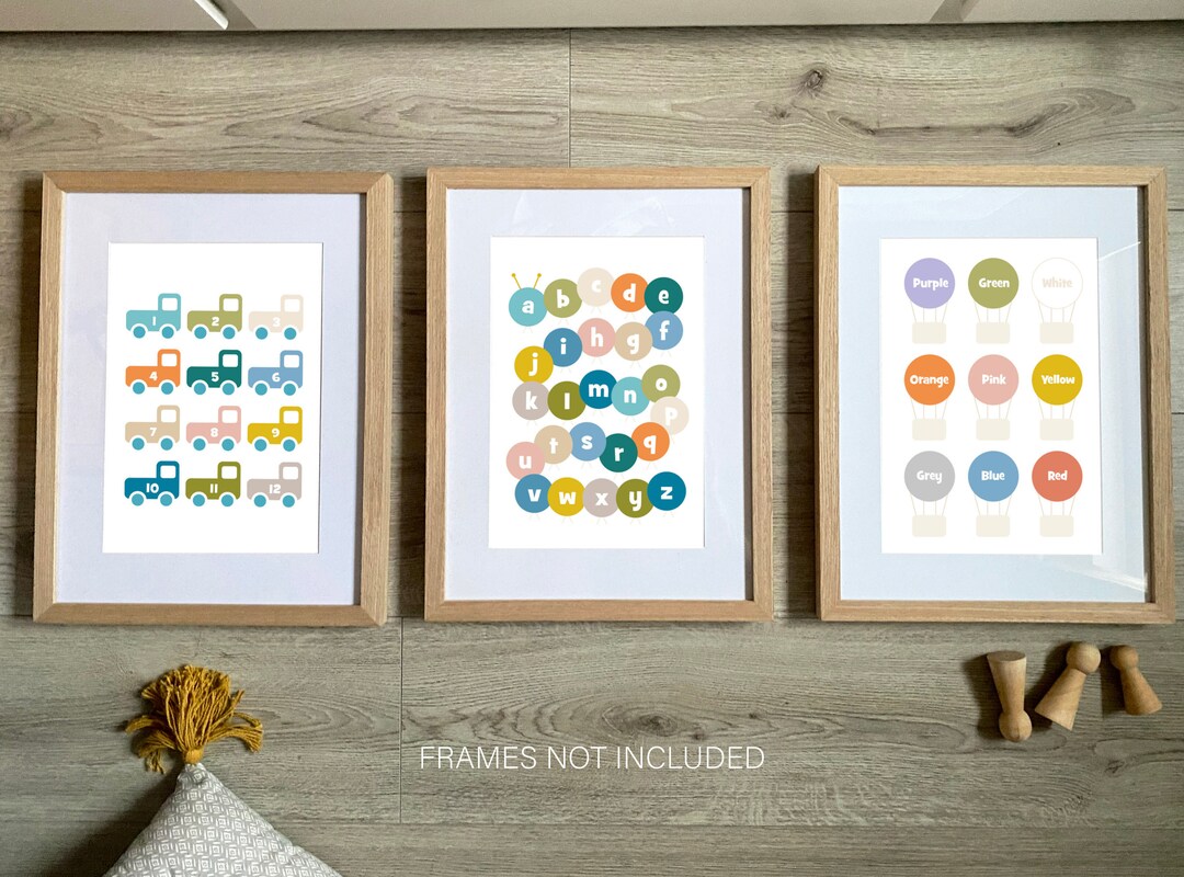 Educational Wall Art, Set of 3 Kids Print, Toddler Wall Decor, Nursery ...