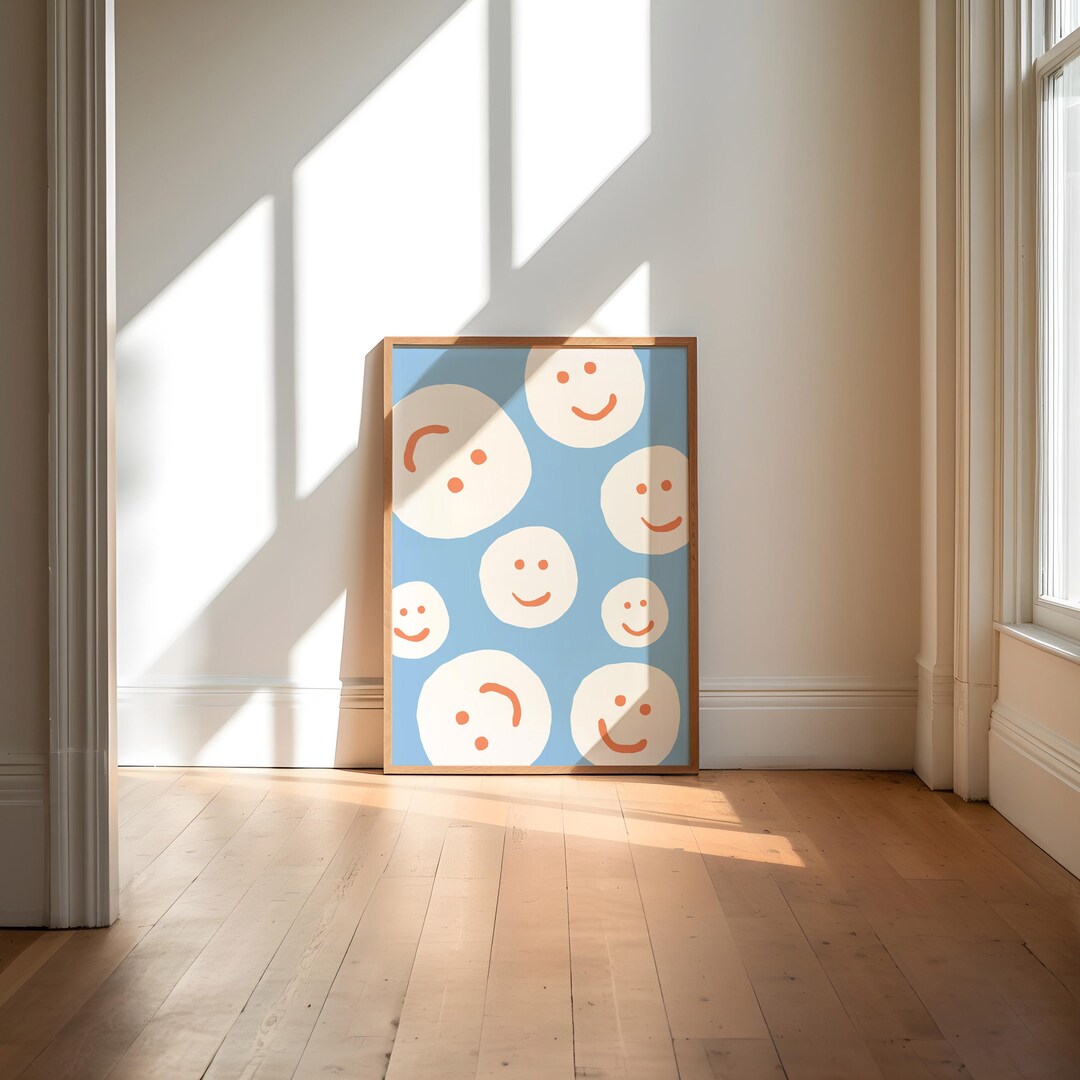 Smiley Face Print, Positive Poster, Dopamine Decor, Happy Poster, Kids ...