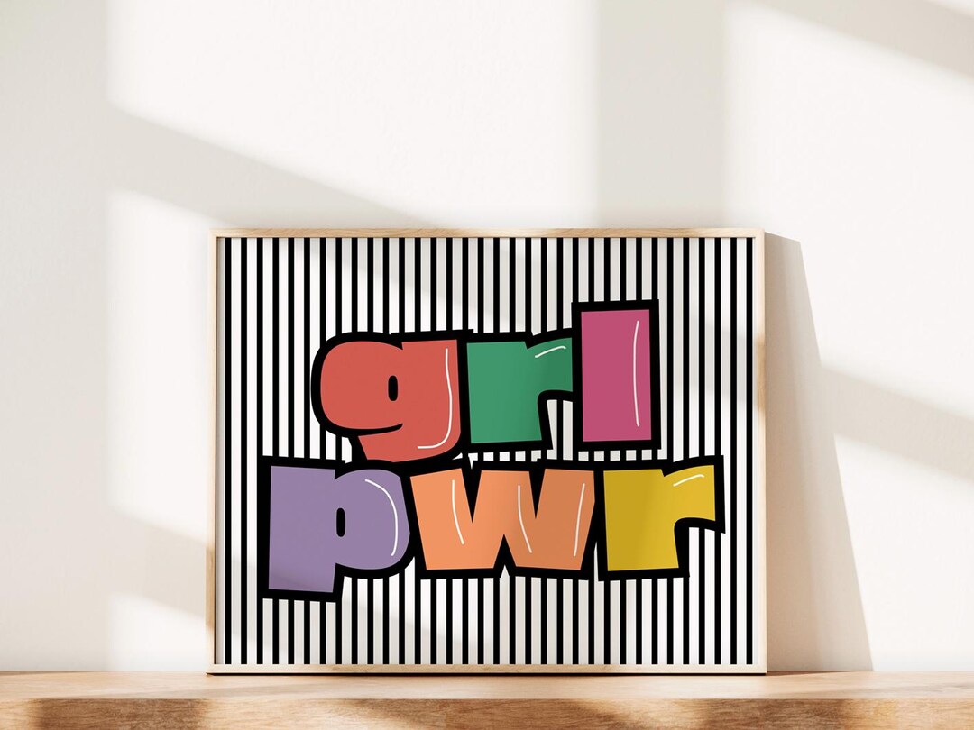 Girl Power, Girls Bedroom Print, Monochrome Decor, Tween Girls Room ...