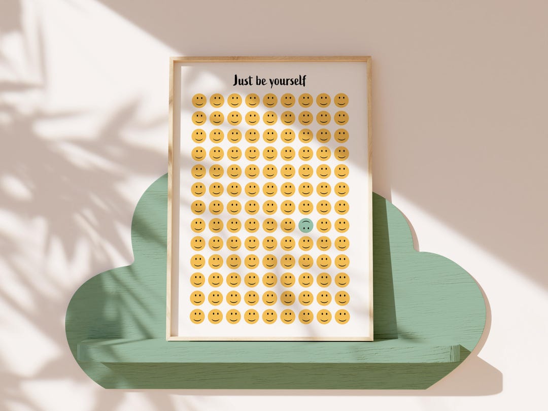 Kids Affirmations, Smiley Face, Positive Poster, Playroom Wall Art, Be ...