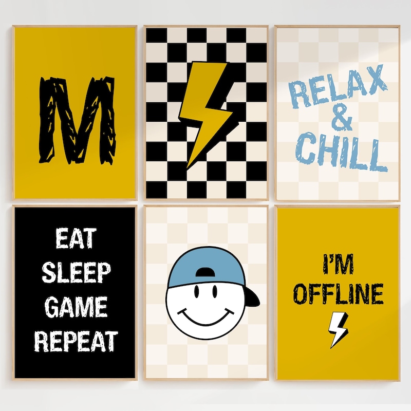 Checked Boys Wall Art - Etsy UK