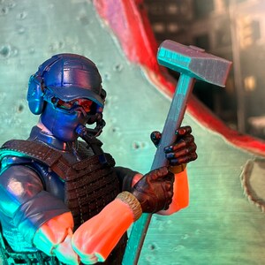 SWAT Sledge Hammer With Cross-pein Axe Head 1:12 Scale Toy Accessory ...