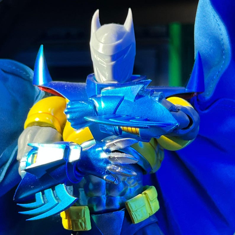 Hellish Armored Bat Vigilante 3D Printed Head Sculpt (unfinished, Made ...