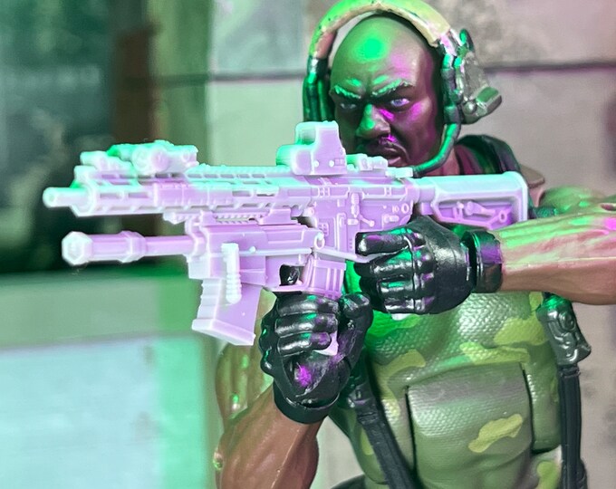Assault AR-15 Rifle With M26 MASS Auto Shotgun 1:12 Scale Toy Accessory ...