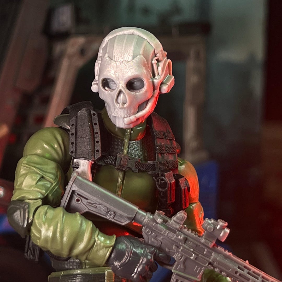 Task Force Operator Ghost Balaclava V2 3D Printed Head Sculpt ...