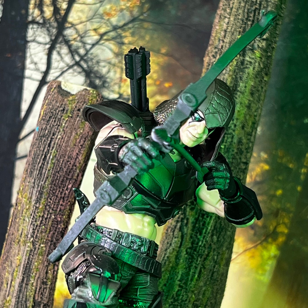 Compound Bow Set of 3 Bow/2 Arrow Variants 1:12 Scale Toy Accessory ...