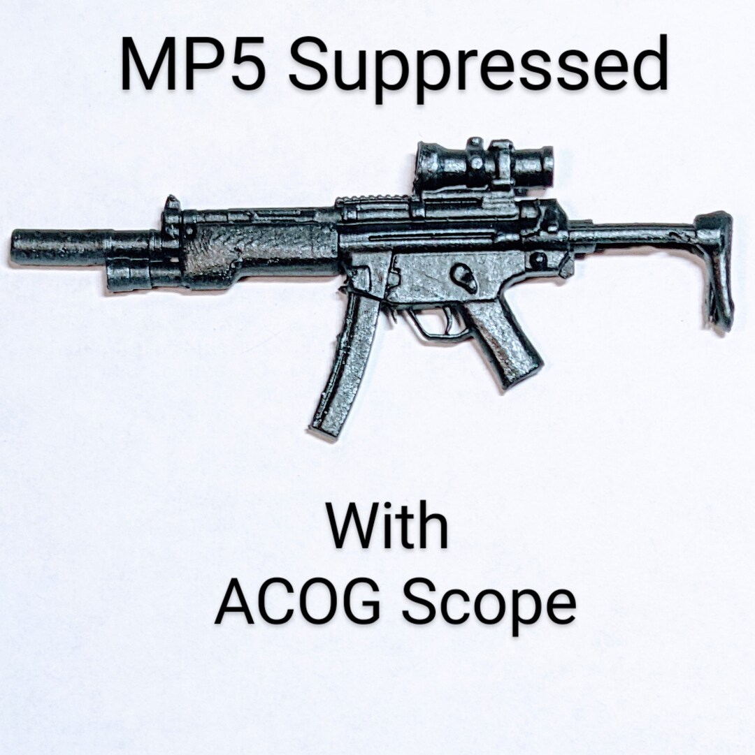 MP5 Suppressed With Acog Scope 1:12 Toy Accessory (unfinished, Made to ...