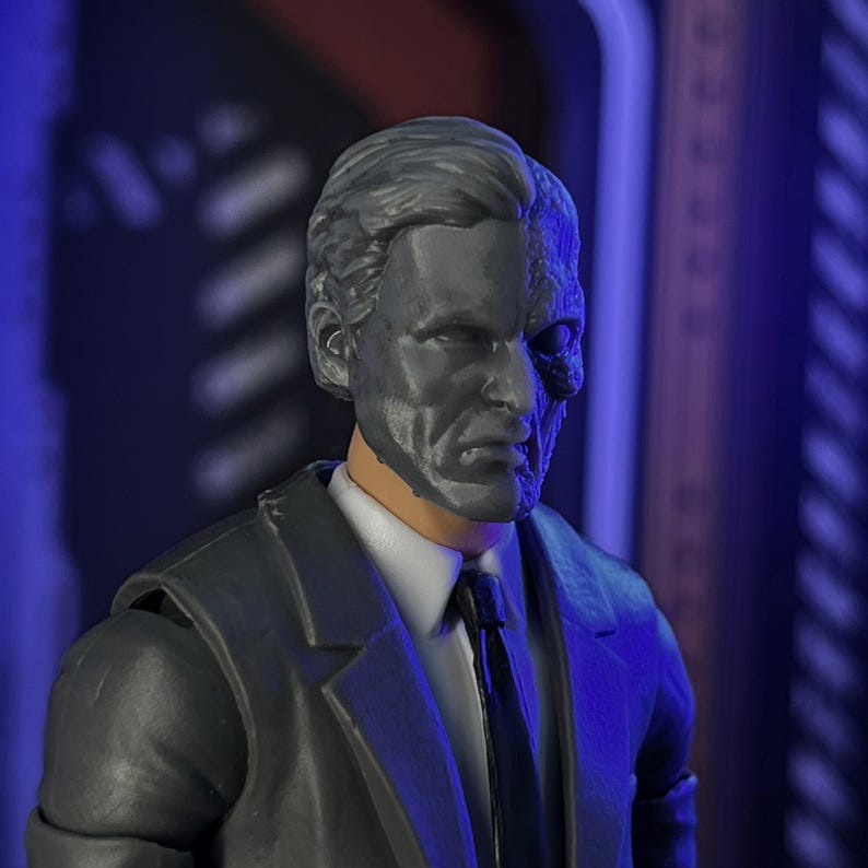 Two Faced Crime Boss 3D Printed Head Sculpt (unfinished, Made to Order ...