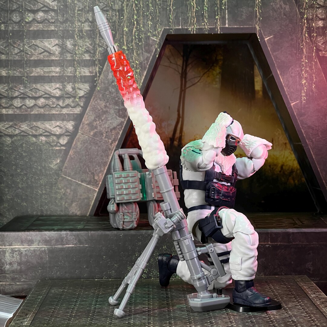 M224 Mortar Strike Set- Backpack, 4 Shells, Mortar- 1:12 Toy Accessory ...