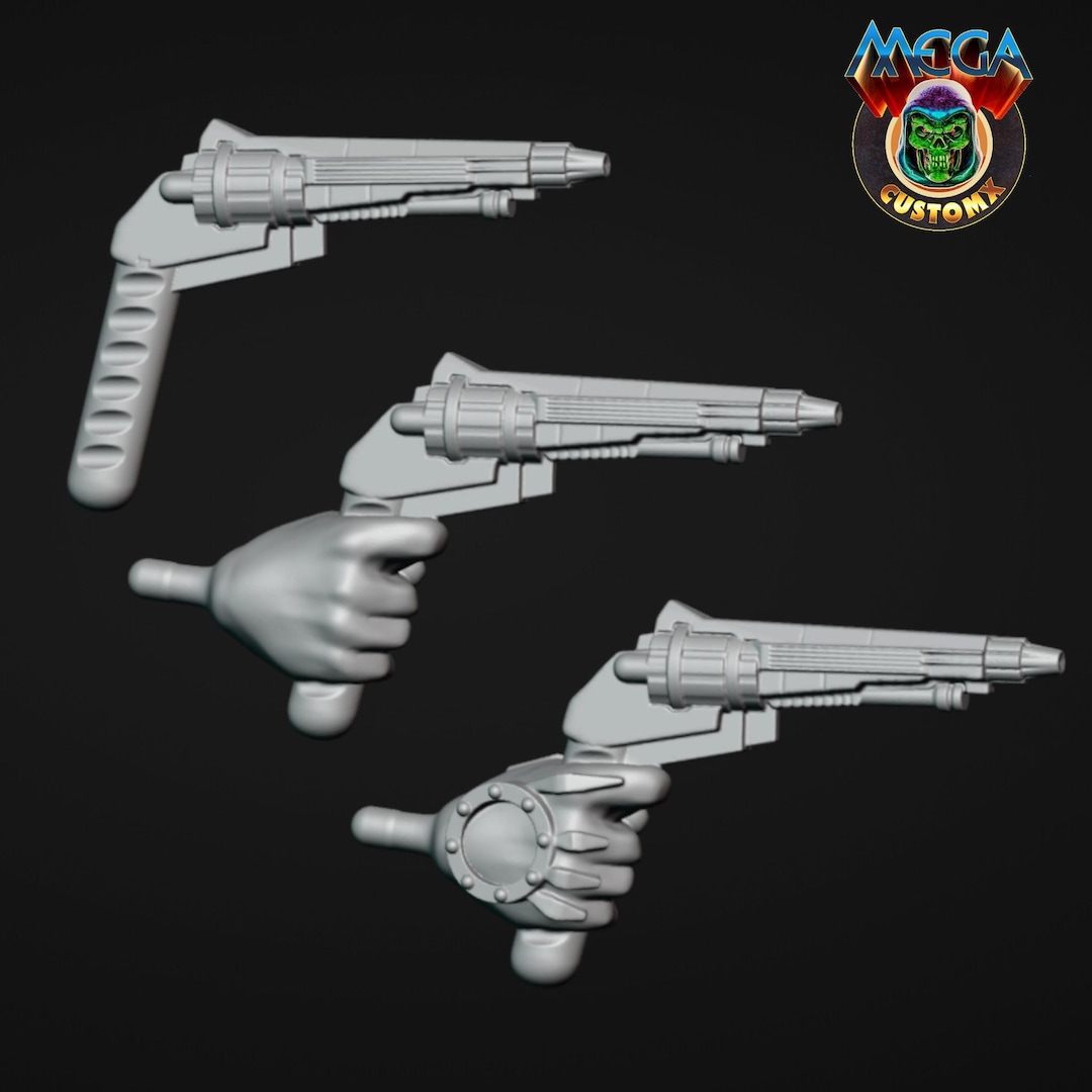 Mega Customx Galaxy Cop Blaster Mk2 for MOTU Origins Scale- Set of 3 ...