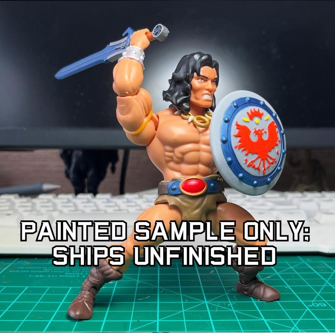 Mega Customx Barbarian Adventurer Kit -set of 5- MOTU Origins Scale Toy Accessory (print on ...