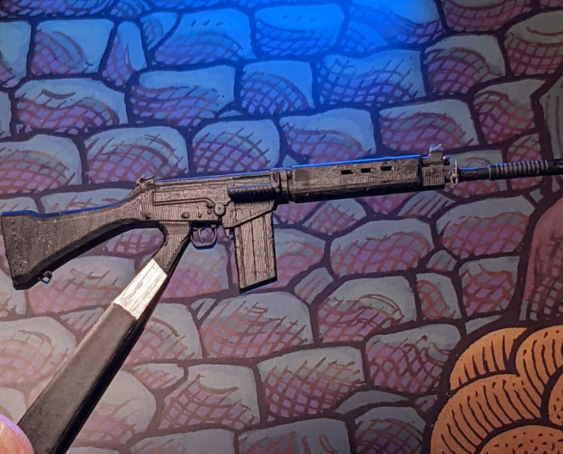 FN FAL Stg58 Wood Stock Assault Rifle 1:12 Toy Accessory (unfinished ...