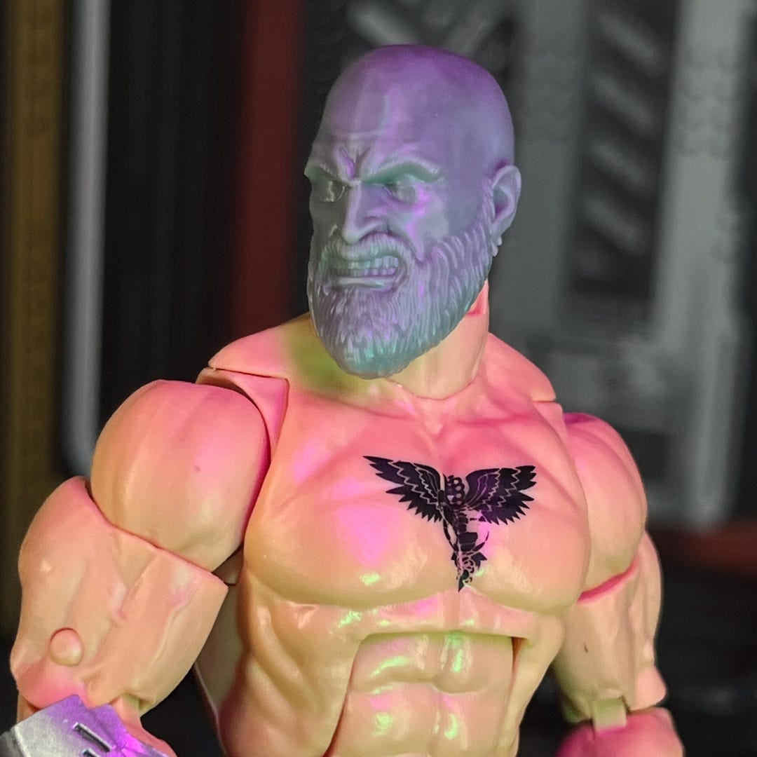 God of Rage and Fury XL Size 3D Printed 1:12 Head Sculpt (unfinished ...