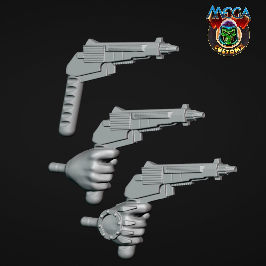Mega Customx Galaxy Cop Blaster Mk1 for MOTU Origins Scale- Set of 3 ...