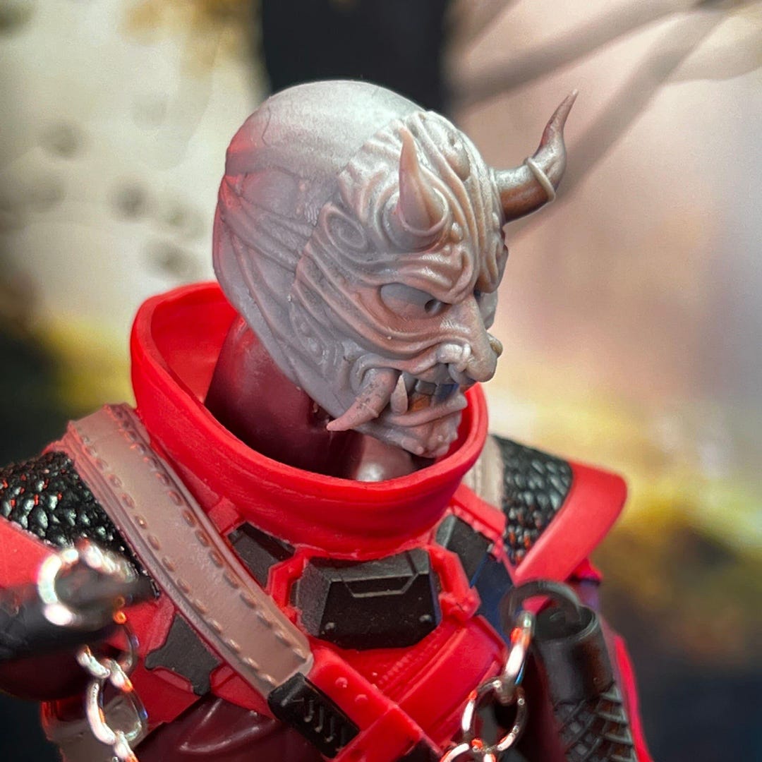 Devil Oni Ninja Custom 3D Printed Head Sculpt (unfinished, Made to ...
