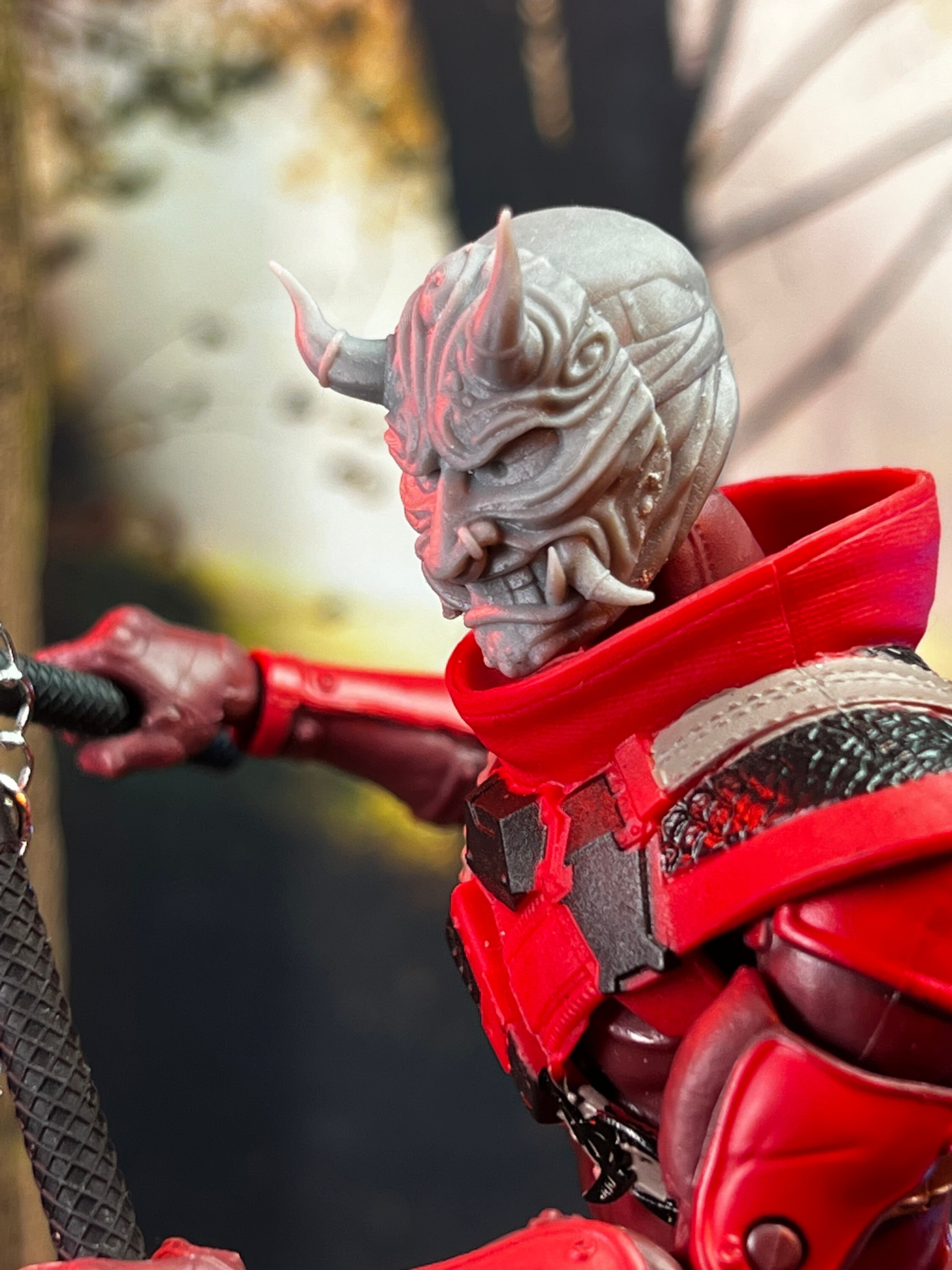 Devil Oni Ninja Custom 3D Printed Head Sculpt (unfinished, Made to ...