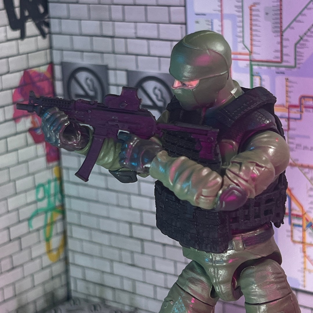 PP-19 Fore Grip Folded Stock SMG 1:12 Scale Toy Accessory (unfinished ...