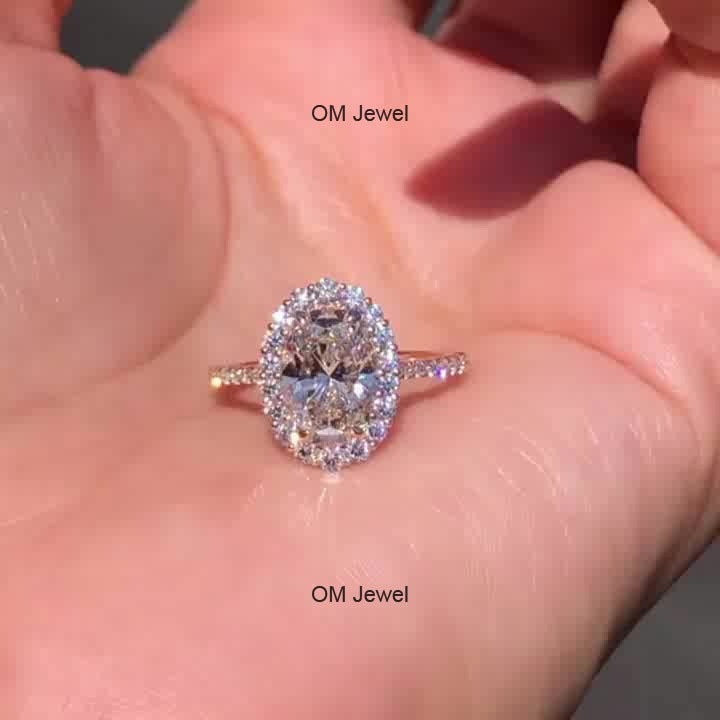 3 CT Oval Cut Diamond Engagement Ring E/VS1 Lab Grown Diamond - Etsy