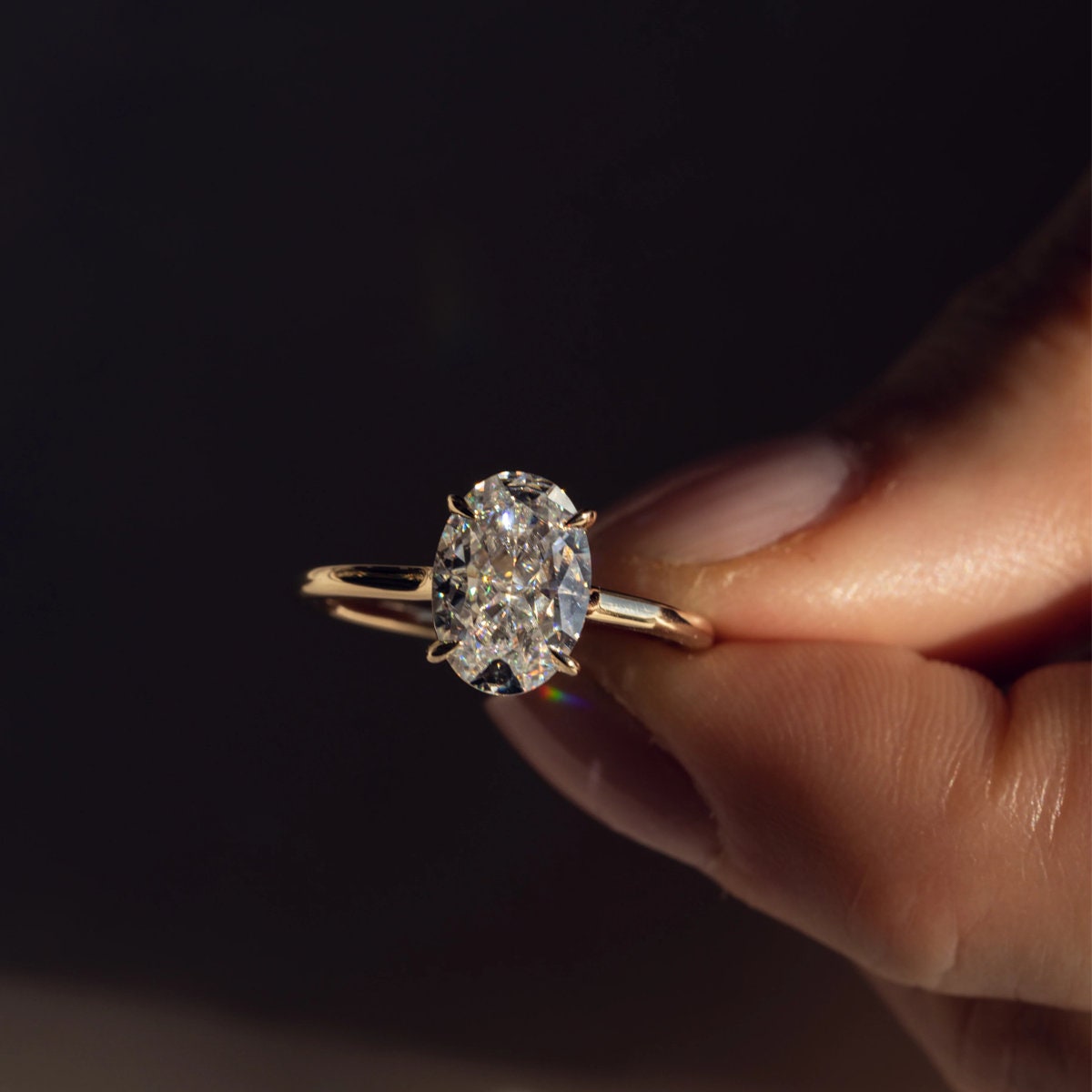 2.5 CT Oval Diamond Engagement Ring for Her E/VS2 Lab Grown - Etsy