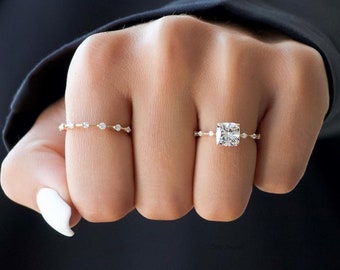 Lab Created Diamond Bridal Set - Etsy
