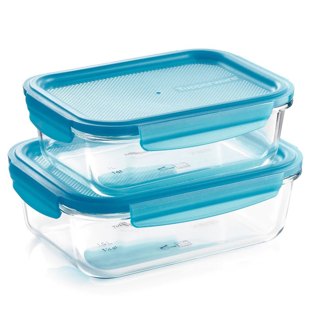 Tupperware Premiaglass Container 2-piece Set - Etsy
