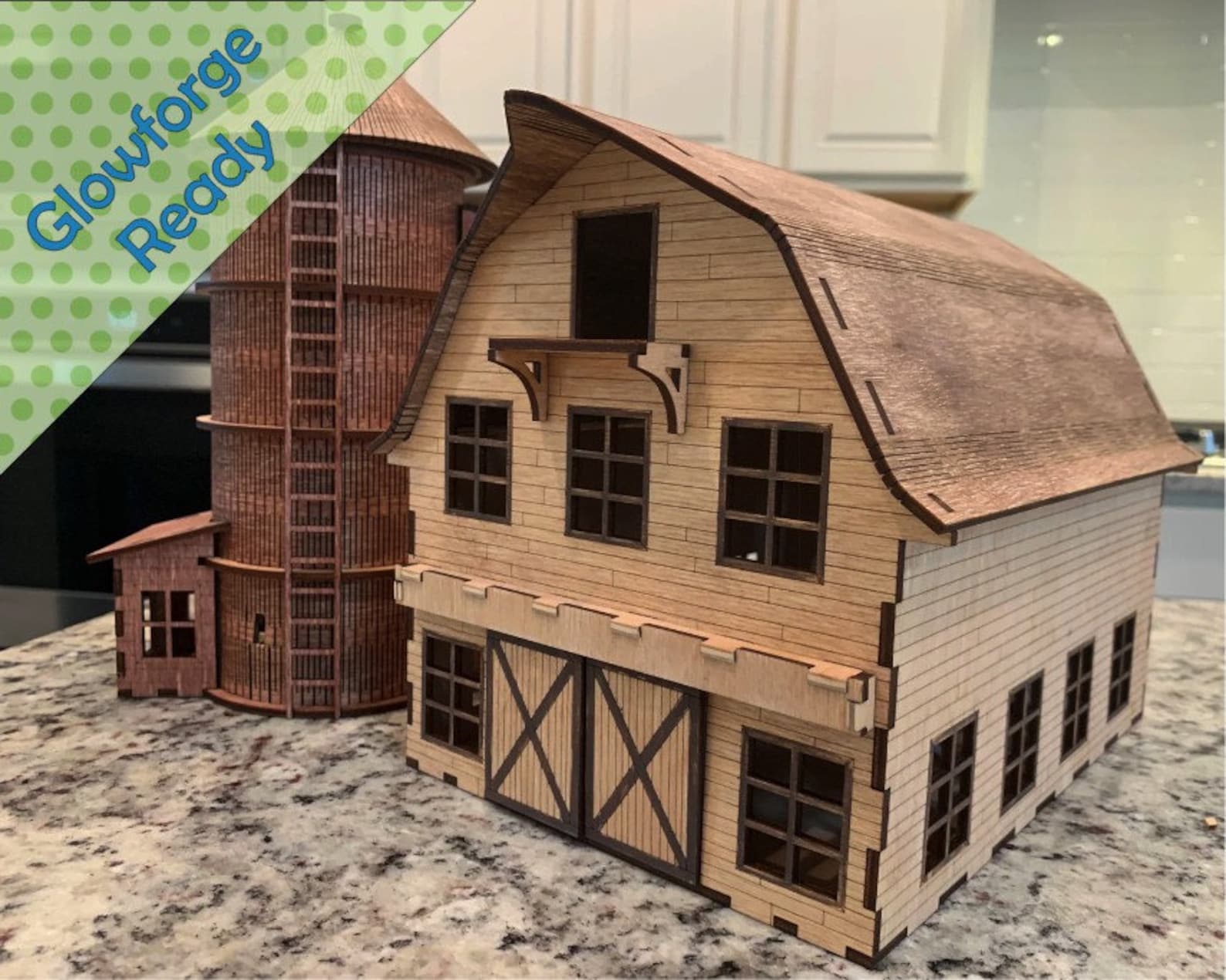 Digital Download Miniature Barn and Silo Laser Cut - Etsy