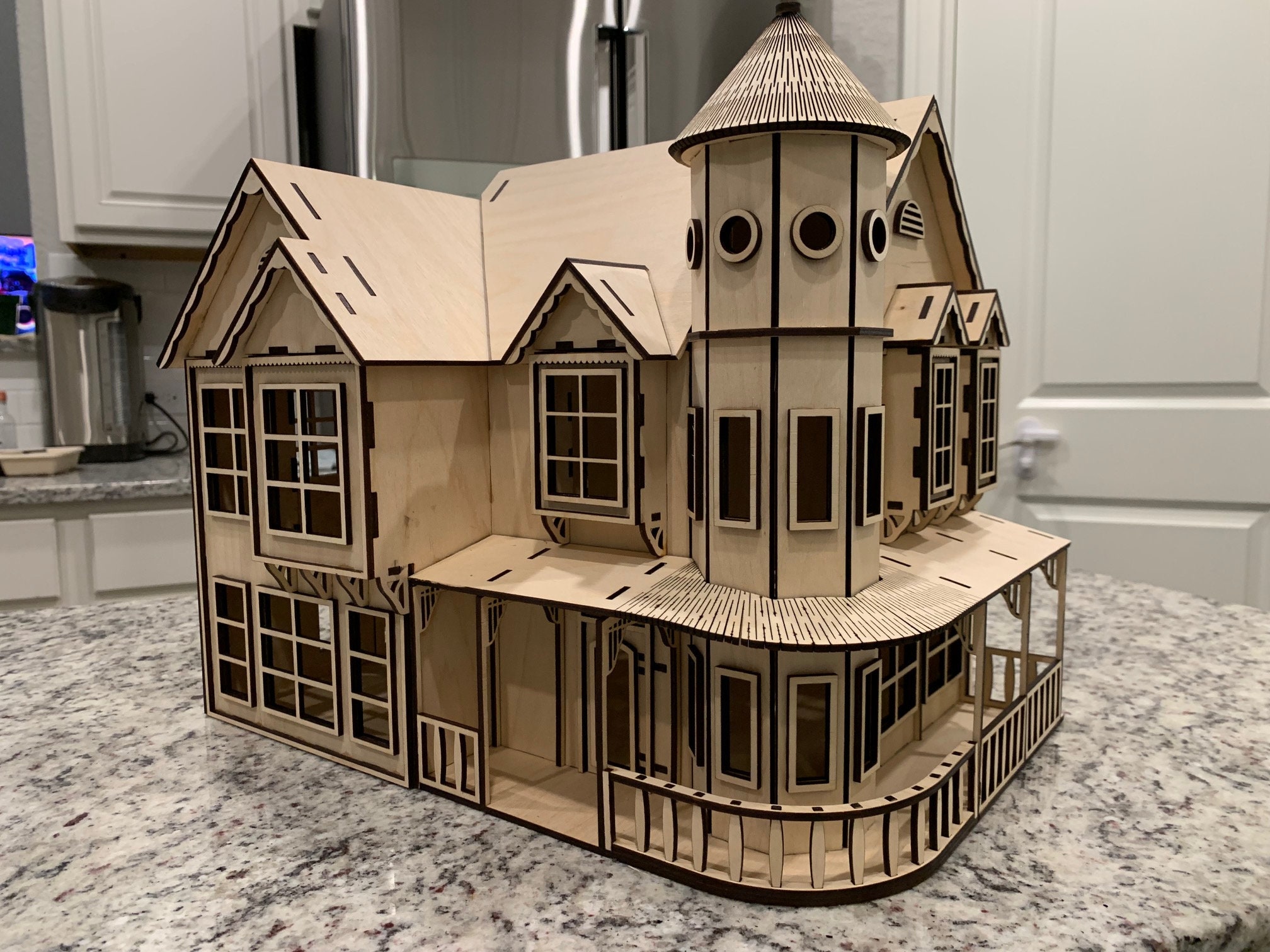 Digital Download - Laser Cut Victorian House, Glowforge, Nativity, LED ...