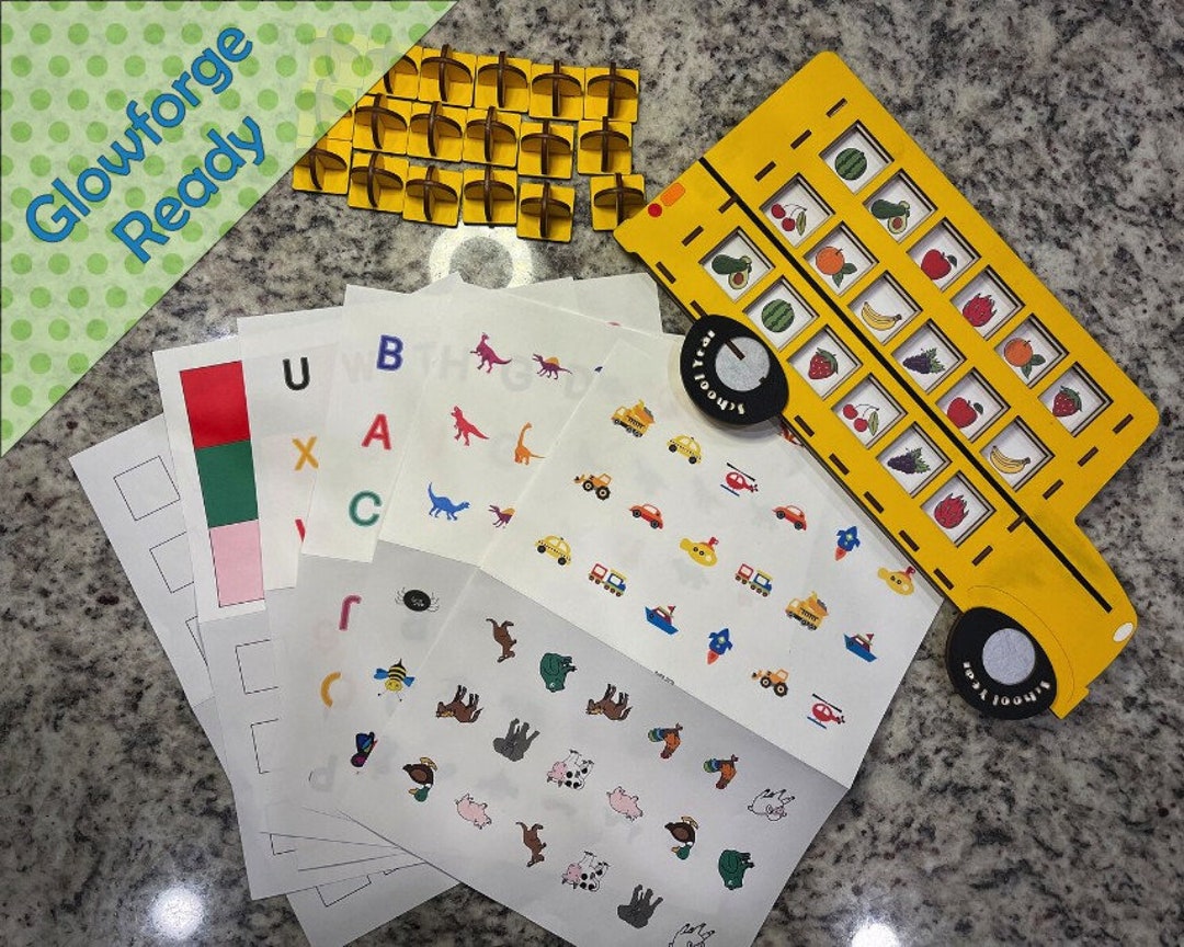 Digital Download - Laser Cut Kids School Bus Memory Puzzle - Glowforge ...