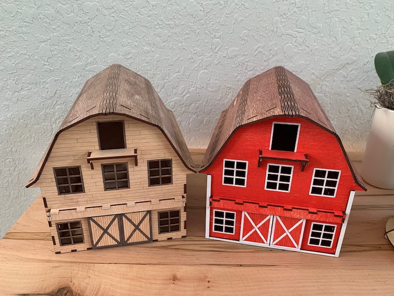 Digital Download Miniature Barn and Silo Laser Cut - Etsy