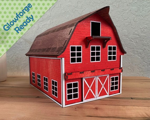 Digital Download Miniature Barn Laser Cut Glowforge - Etsy