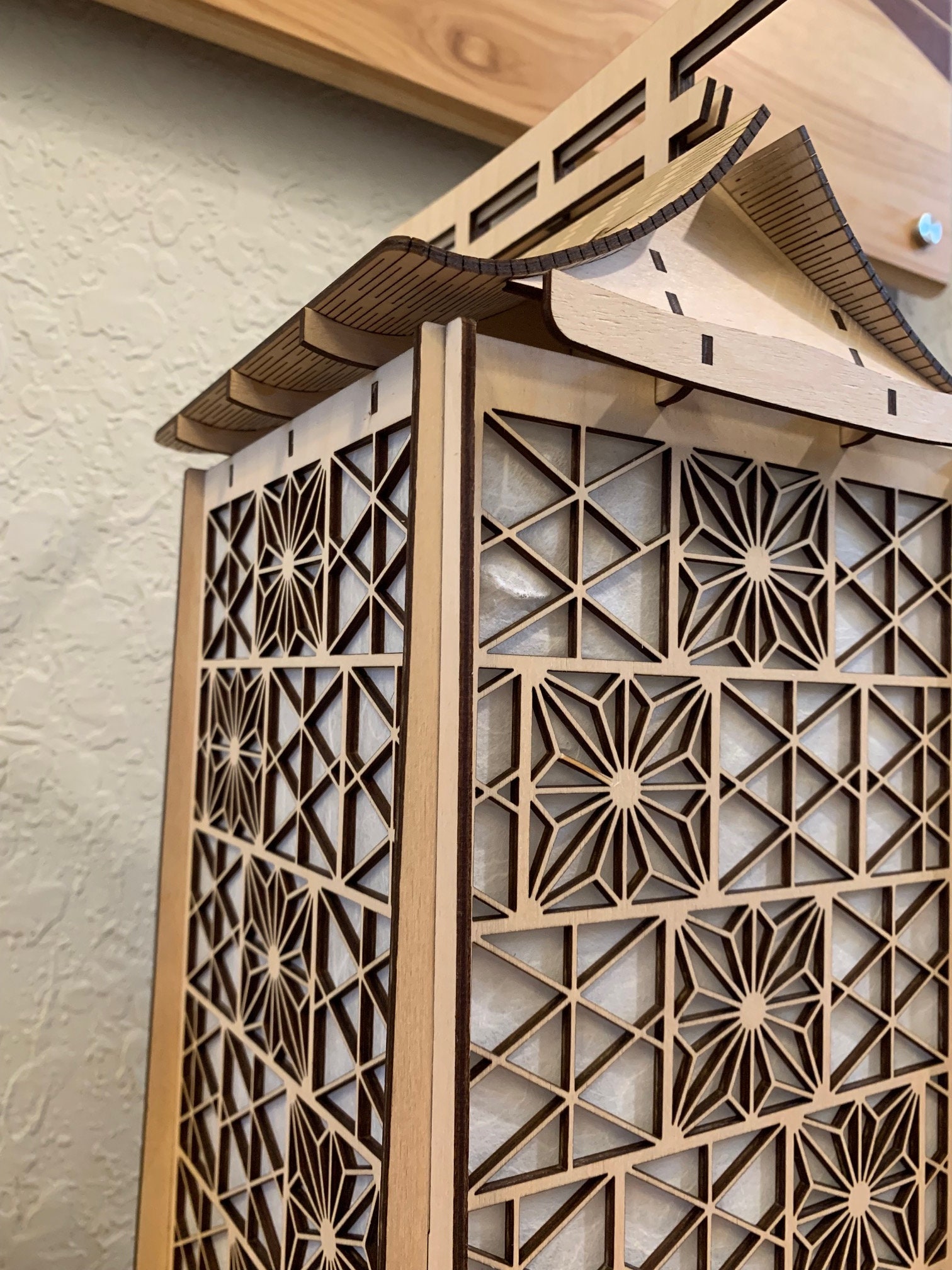 Digital Download - Laser Cut Truss Japanese Style Lantern, Desk Lamp ...