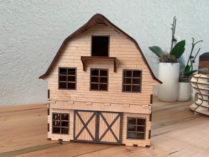 Digital Download, Miniature Barn, Laser Cut, Glowforge, Sliding Doors ...