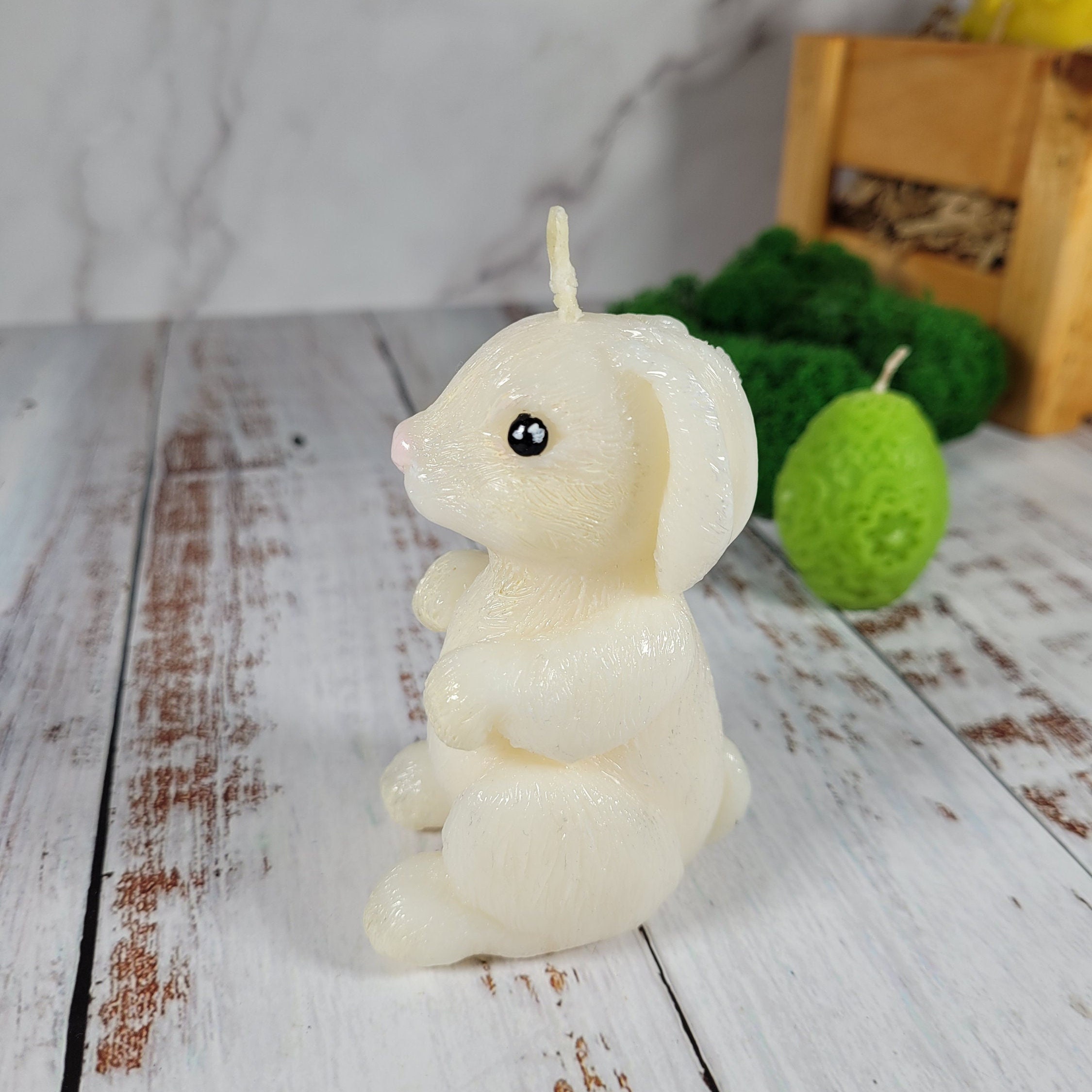 Rabbit Souvenir Cute Birthday Candle, Beeswax Candle, Funny Easter Gift ...