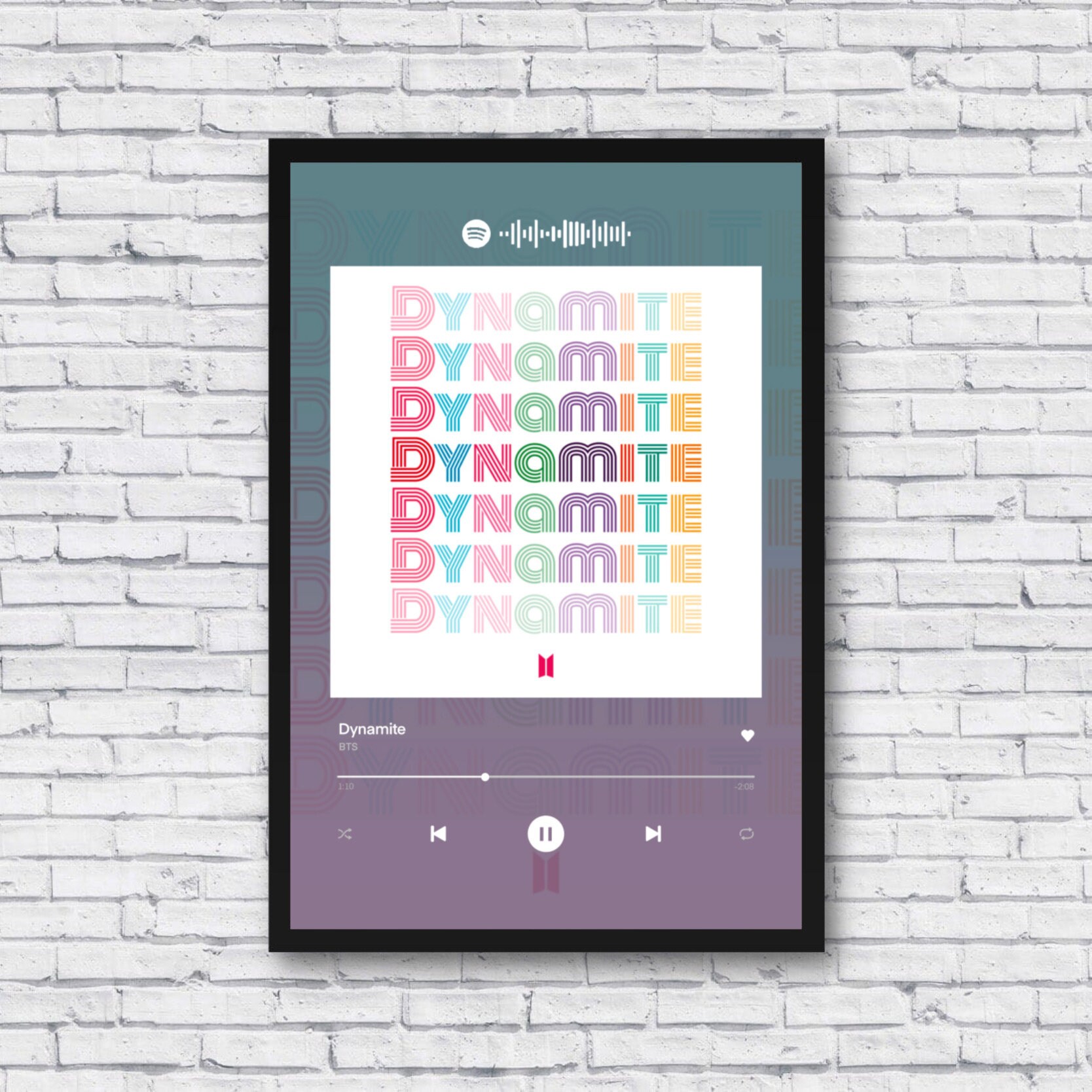 BTS Dynamite Spotify Scan & Play Layout | Etsy