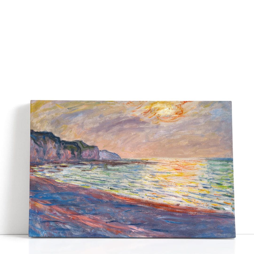 Claude Monet Art, the Beach at Pourville Sunset, 1882 | Canvas Print ...