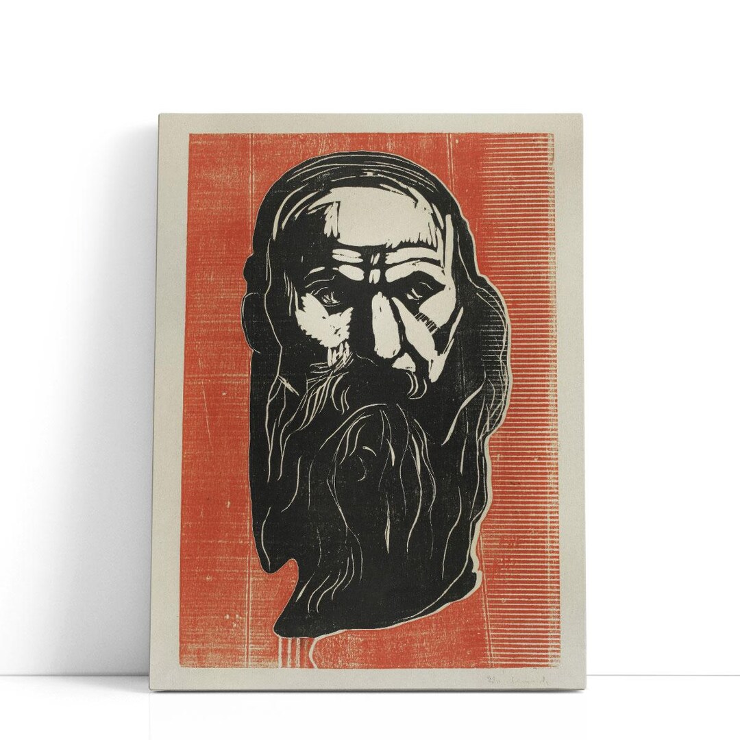 Edvard Munch Artwork, Head of an Old Man With Beard, 1902 | Canvas ...