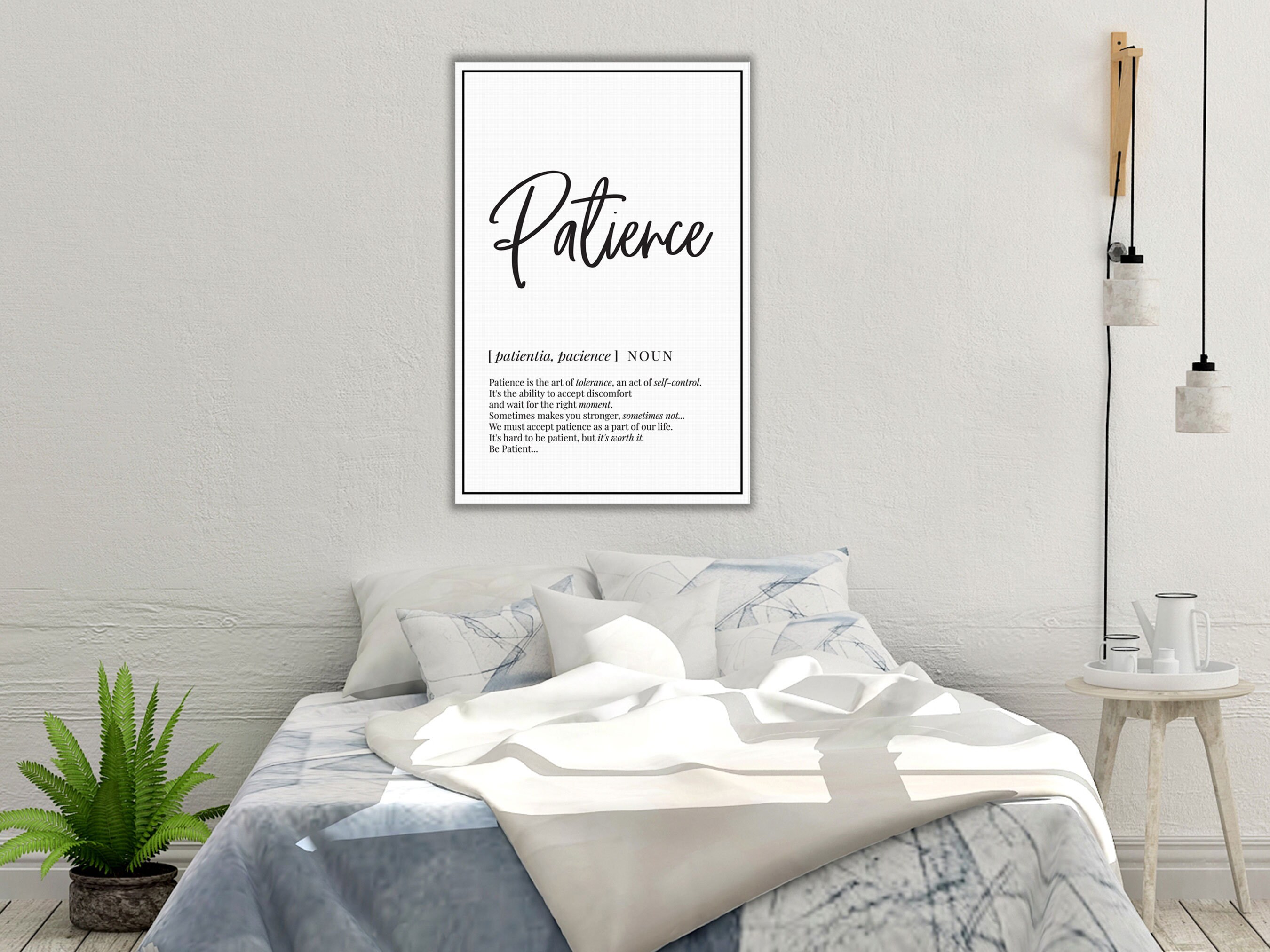 Patience Definition Minimalist Poster Ready to Hang Luxury - Etsy