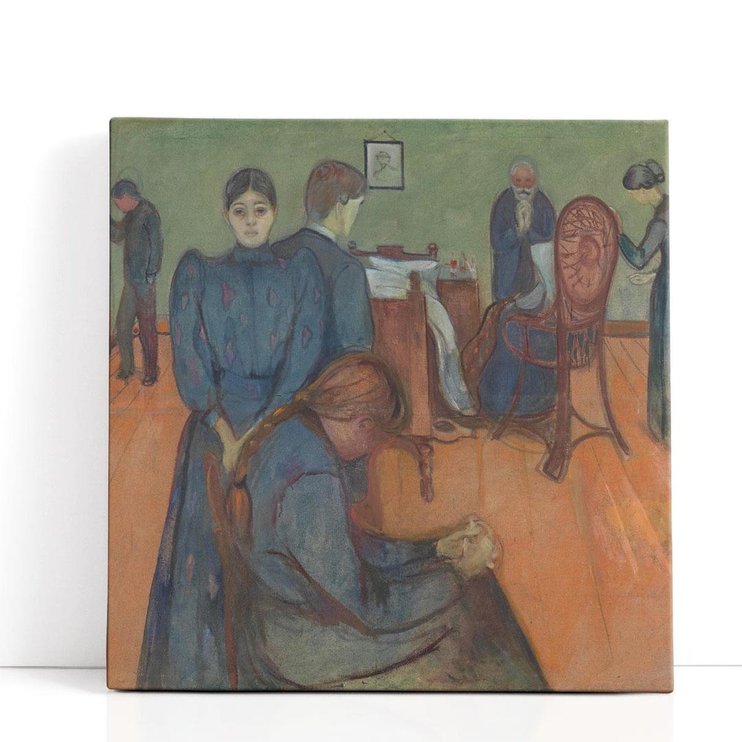 Edvard Munch Painting, Death in the Sickroom, 1893 | Canvas Print Wall ...