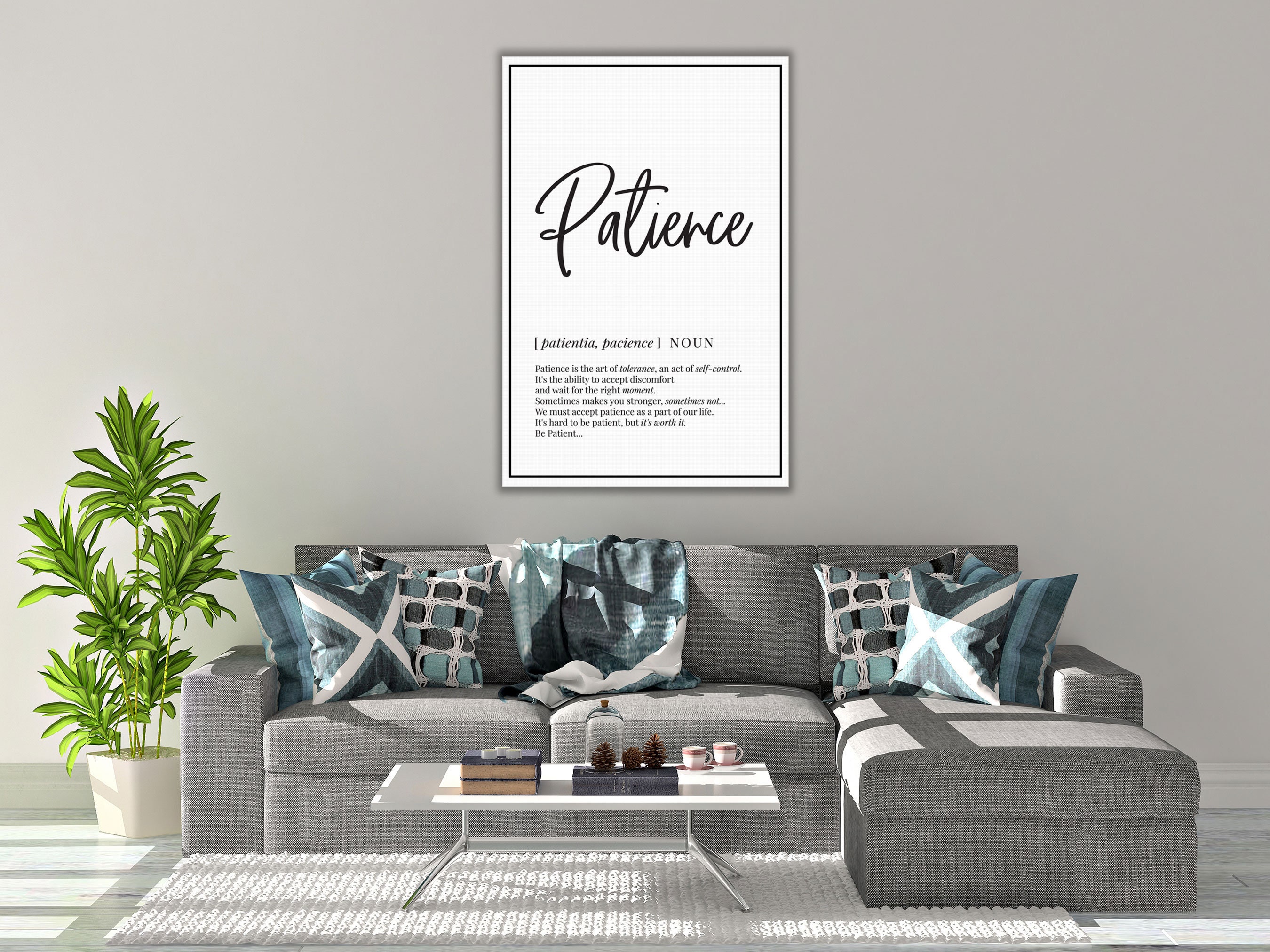Patience Definition Minimalist Poster Ready to Hang Luxury - Etsy